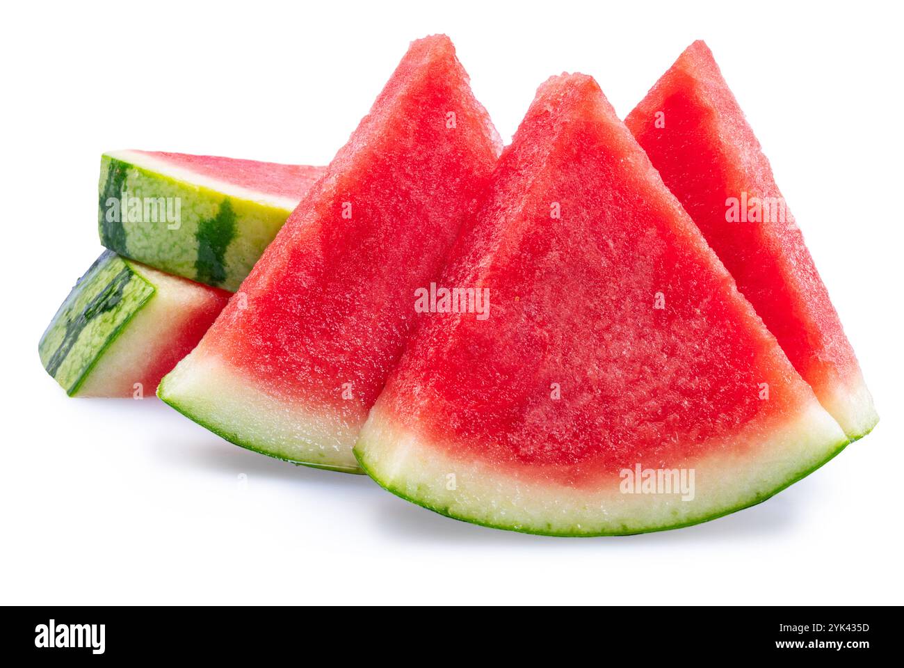 Watermelon triangle slices isolated on white background. Clipping path ...