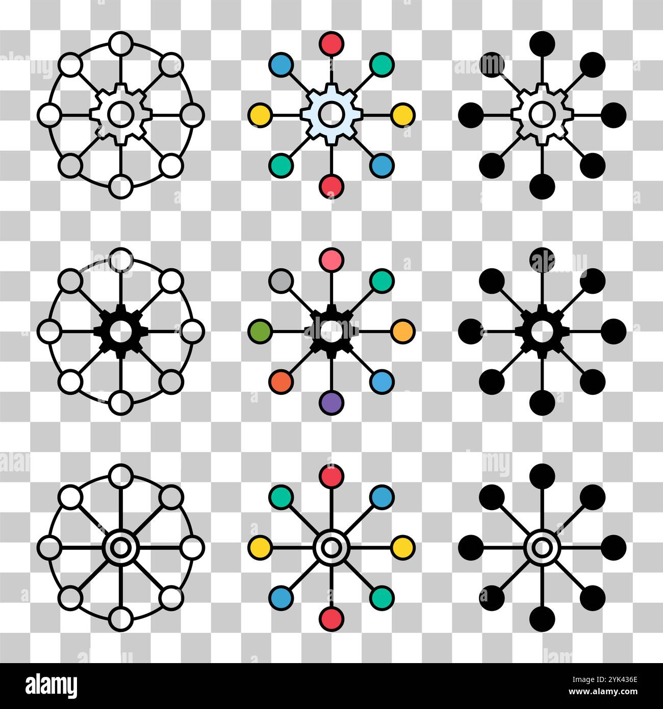 Set of Multichannel digital design icon, omnichannel flat web symbol ...