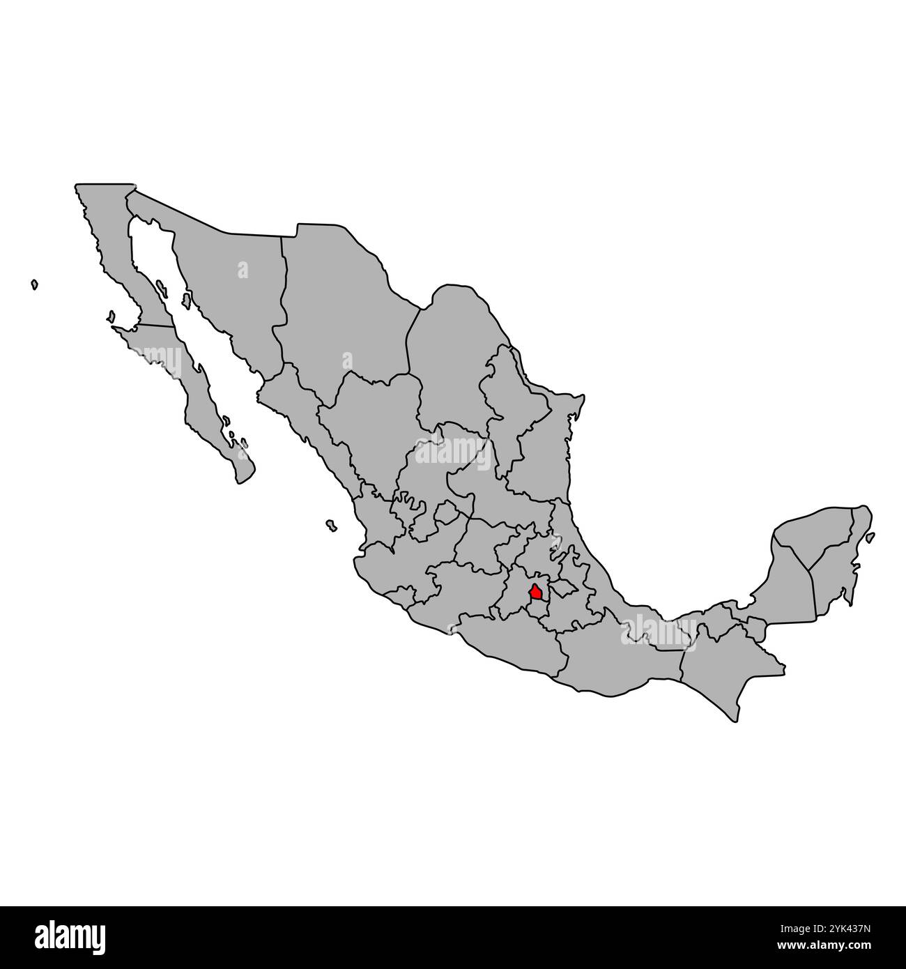 Mexico City of Mexico map shape, travel web concept icon vector ...