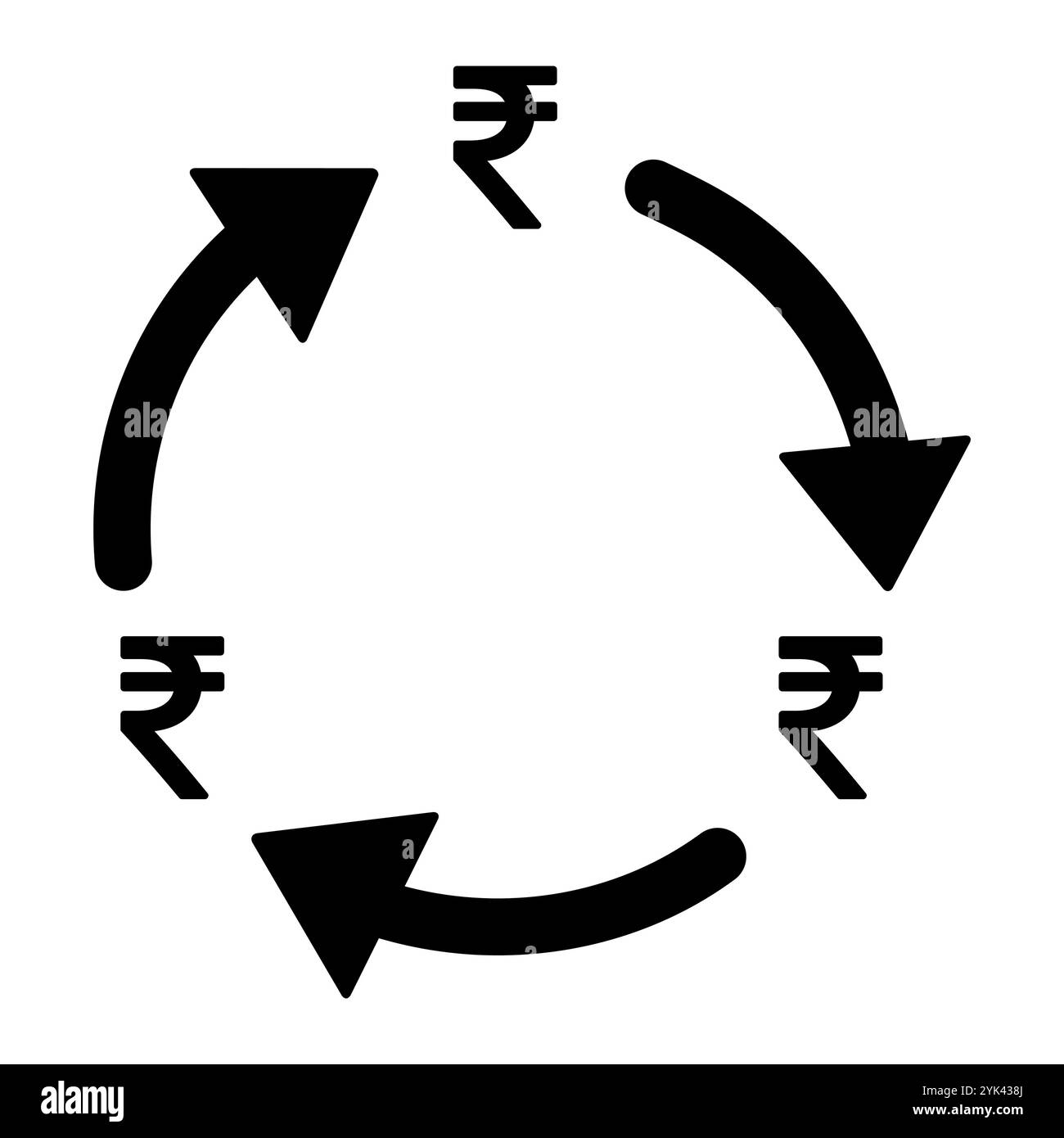 Rupee money change icon, trade cash information web symbol, convert ...