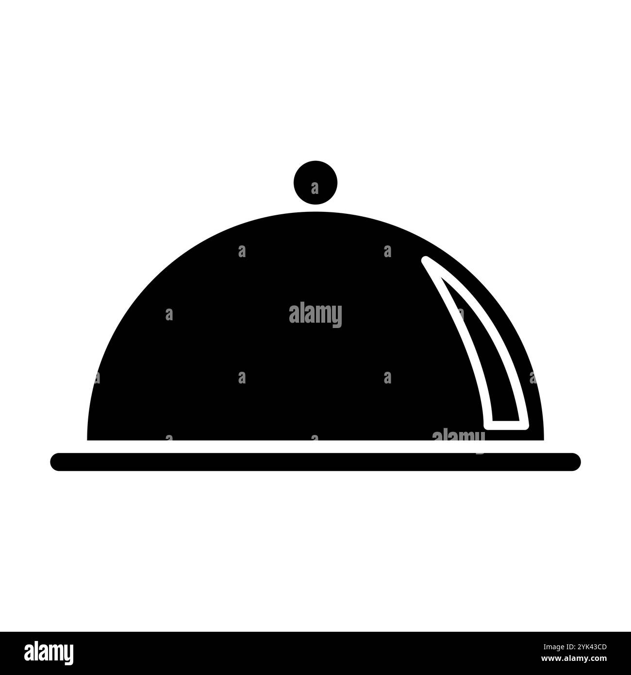 Waiter tray icon, dish menu restaurant web symbol, lunch design vector ...