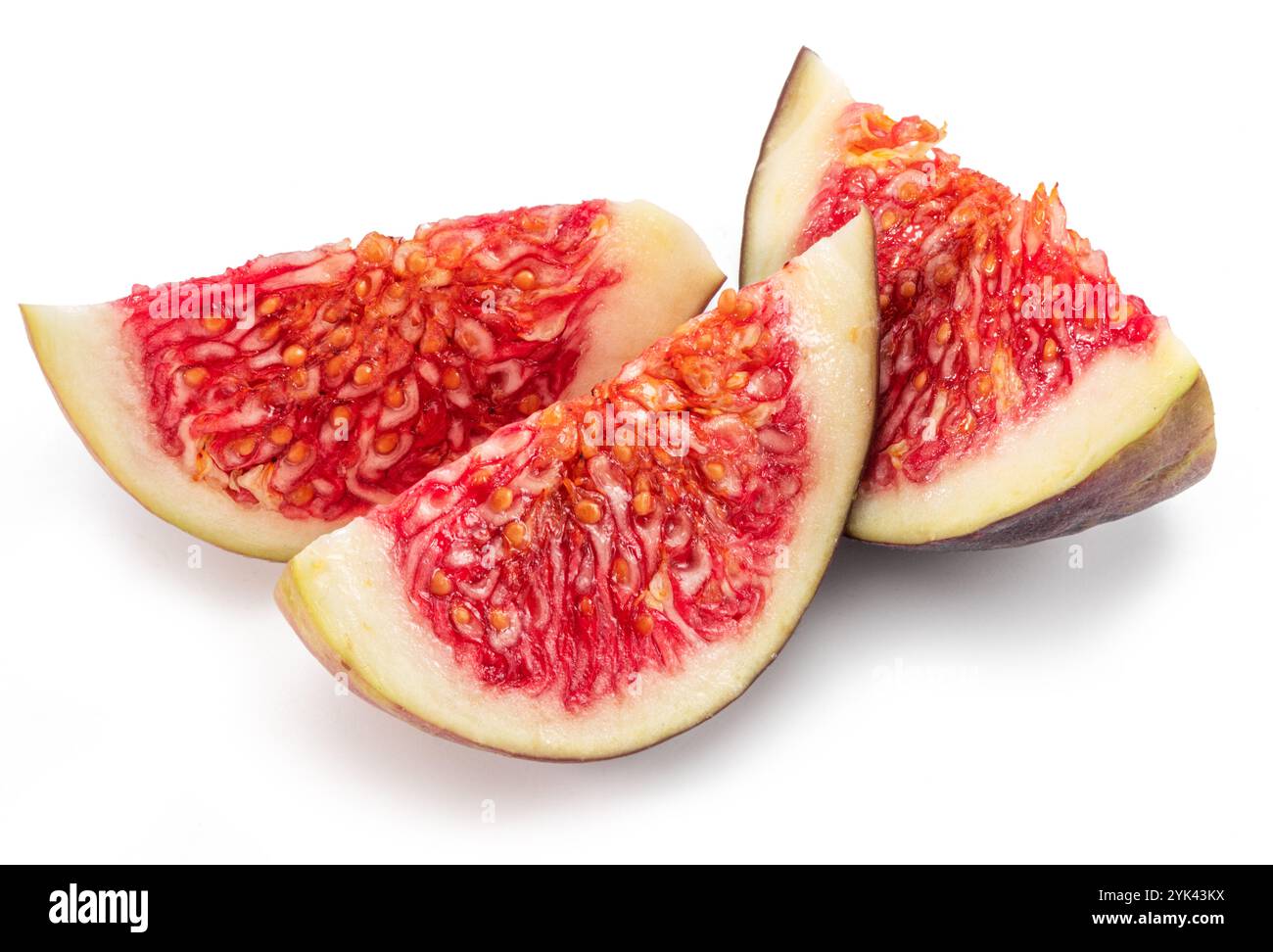 Fig fruit slices isolated on white background Stock Photo - Alamy