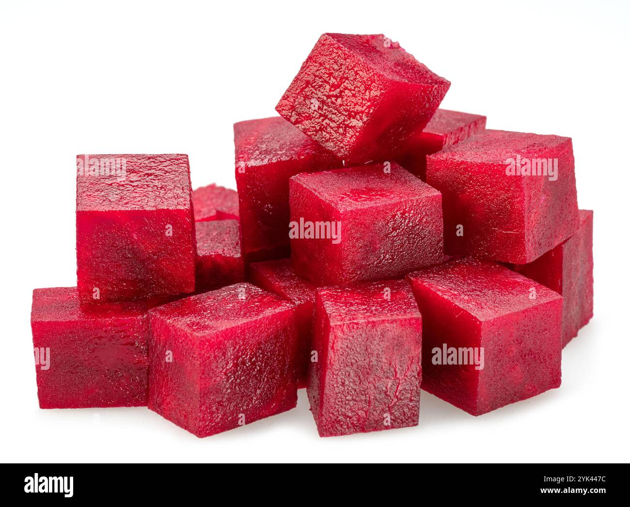 Raw red beetroot cubes isolated on white background Stock Photo - Alamy