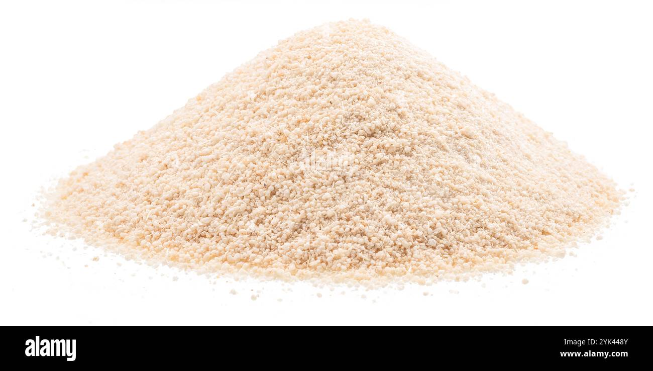 Pile of manioc or cassava flour isolated on white background Stock ...