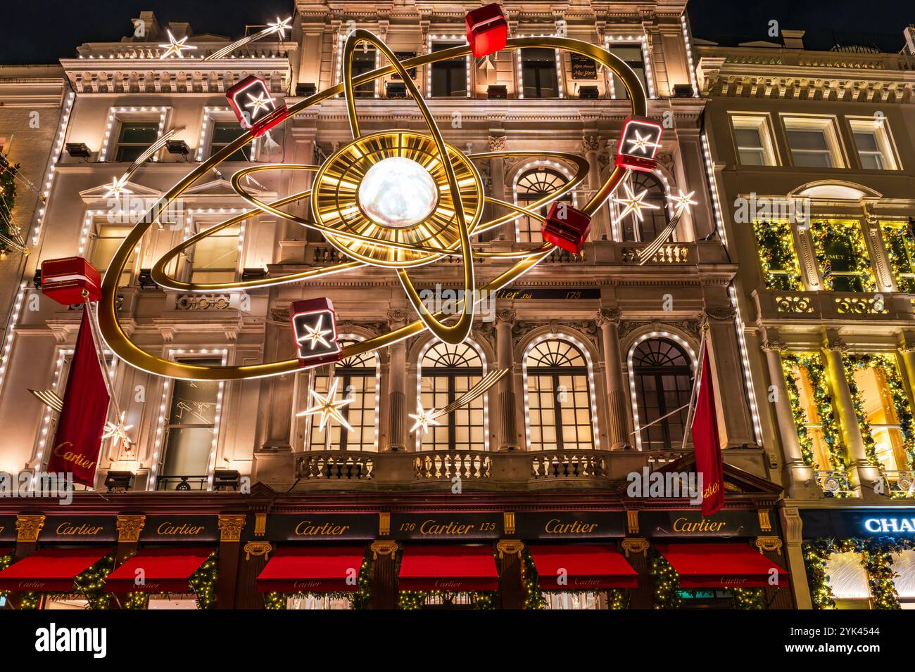 LONDON, UK - NOVEMBER 15, 2024: Cartier flagship store on New Bond ...