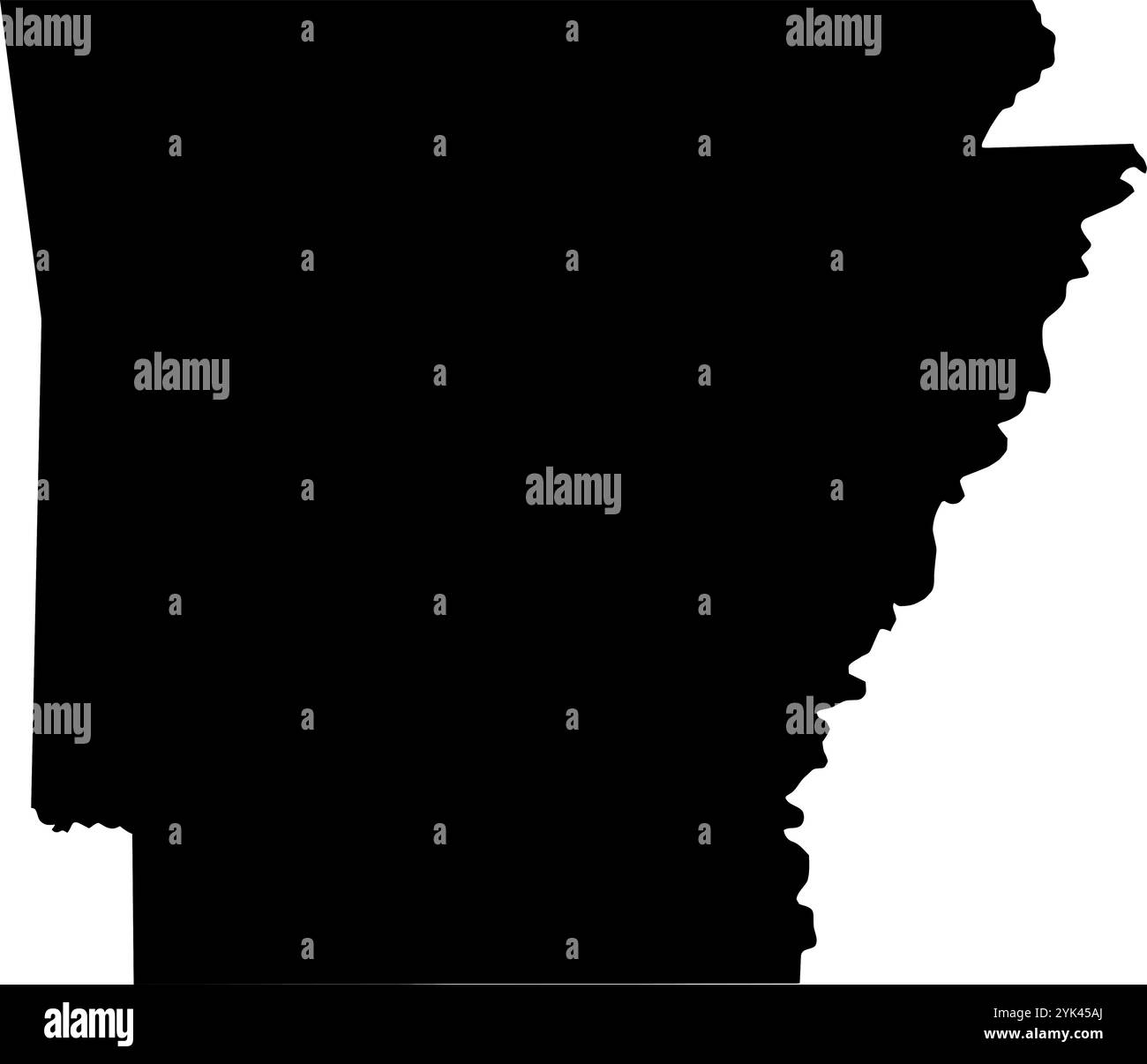 Contour map of the state of Arkansas, USA. Vector graphic illustration ...