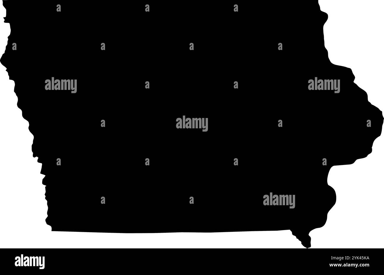 Contour map of the state of Iowa, USA. Vector graphic illustration on a ...