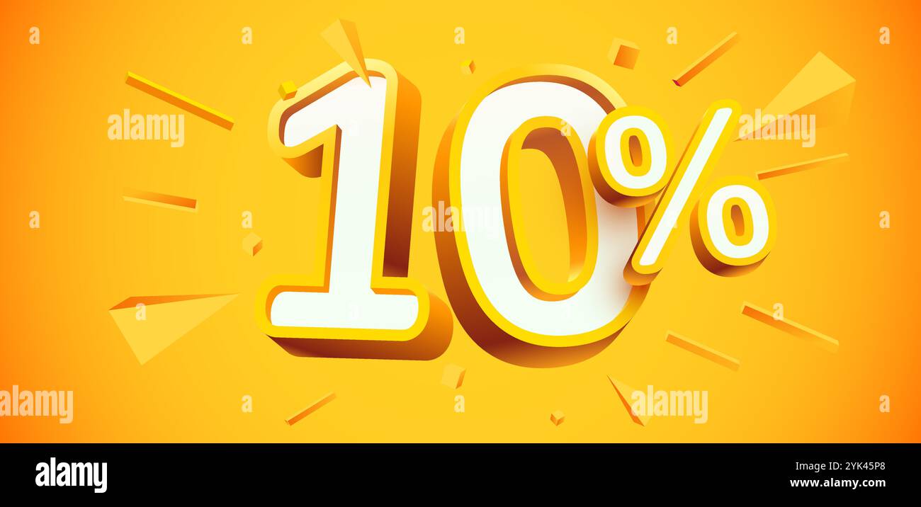 10 percent Off. 3d number 10. Sale banner. Vector illustration Stock Vector Image & Art - Alamy
