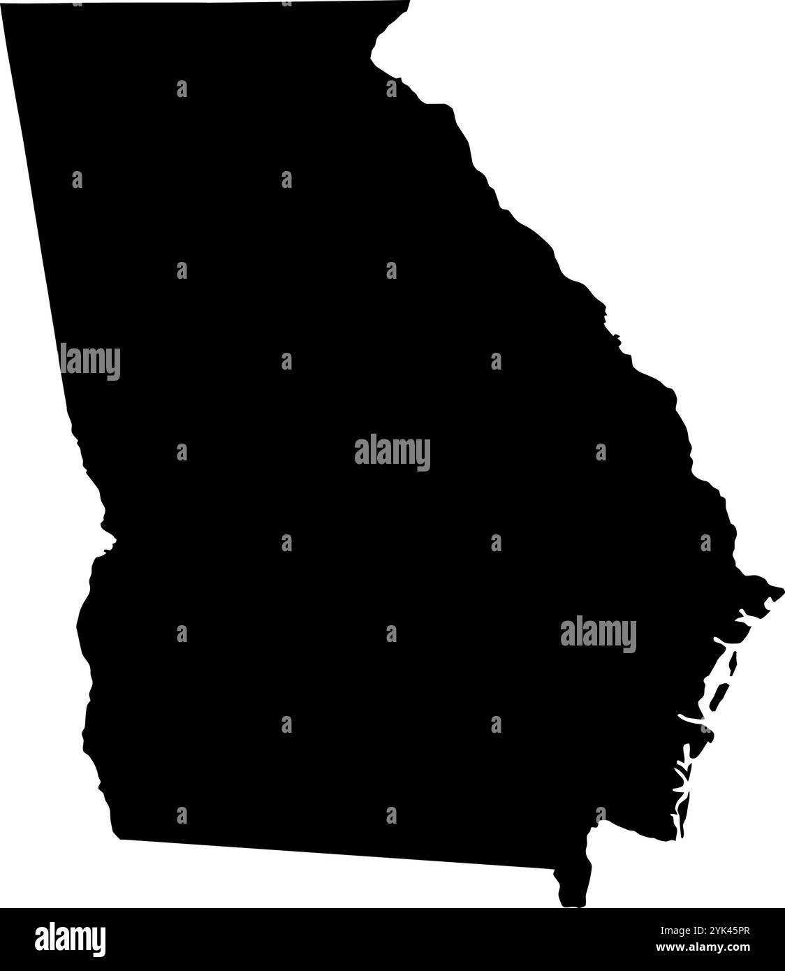 Contour map of the state of Georgia, USA. Vector graphic illustration ...