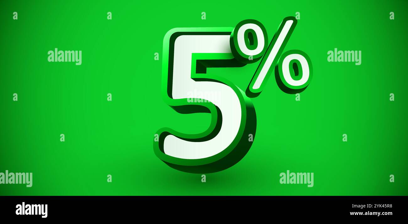 5 percent Off. 3d number 5. Sale banner. Vector illustration Stock ...