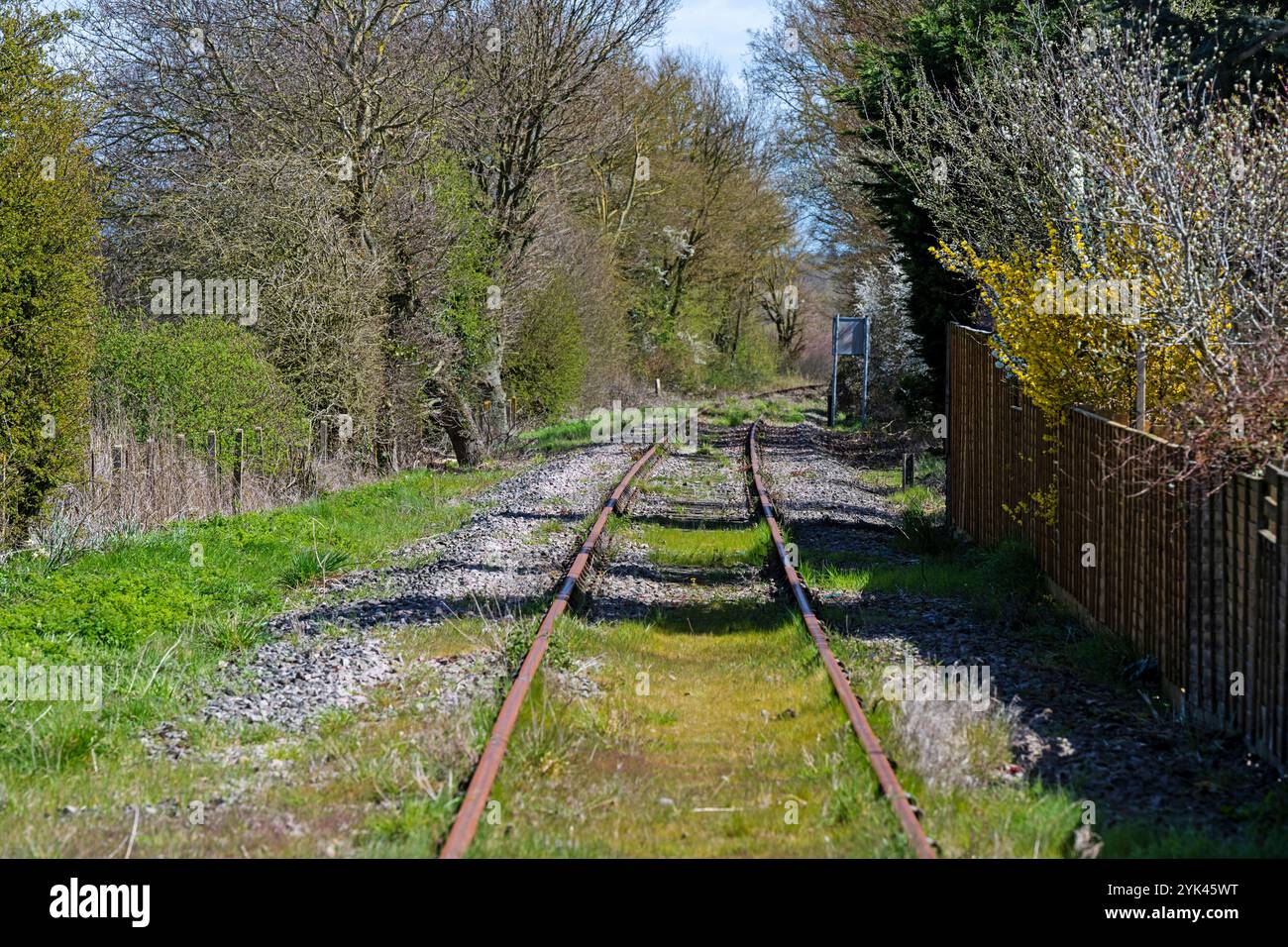 Single track railway line from Saxmundham to Leiston which will be used ...
