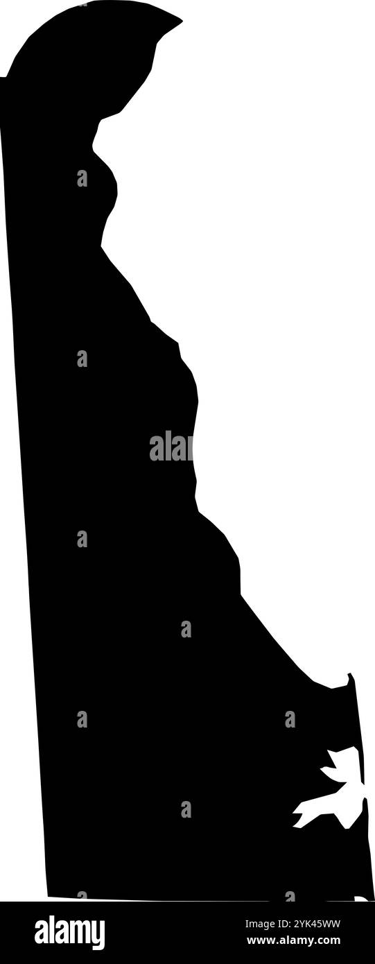 Contour map of the state of Delaware, USA. Vector graphic illustration ...