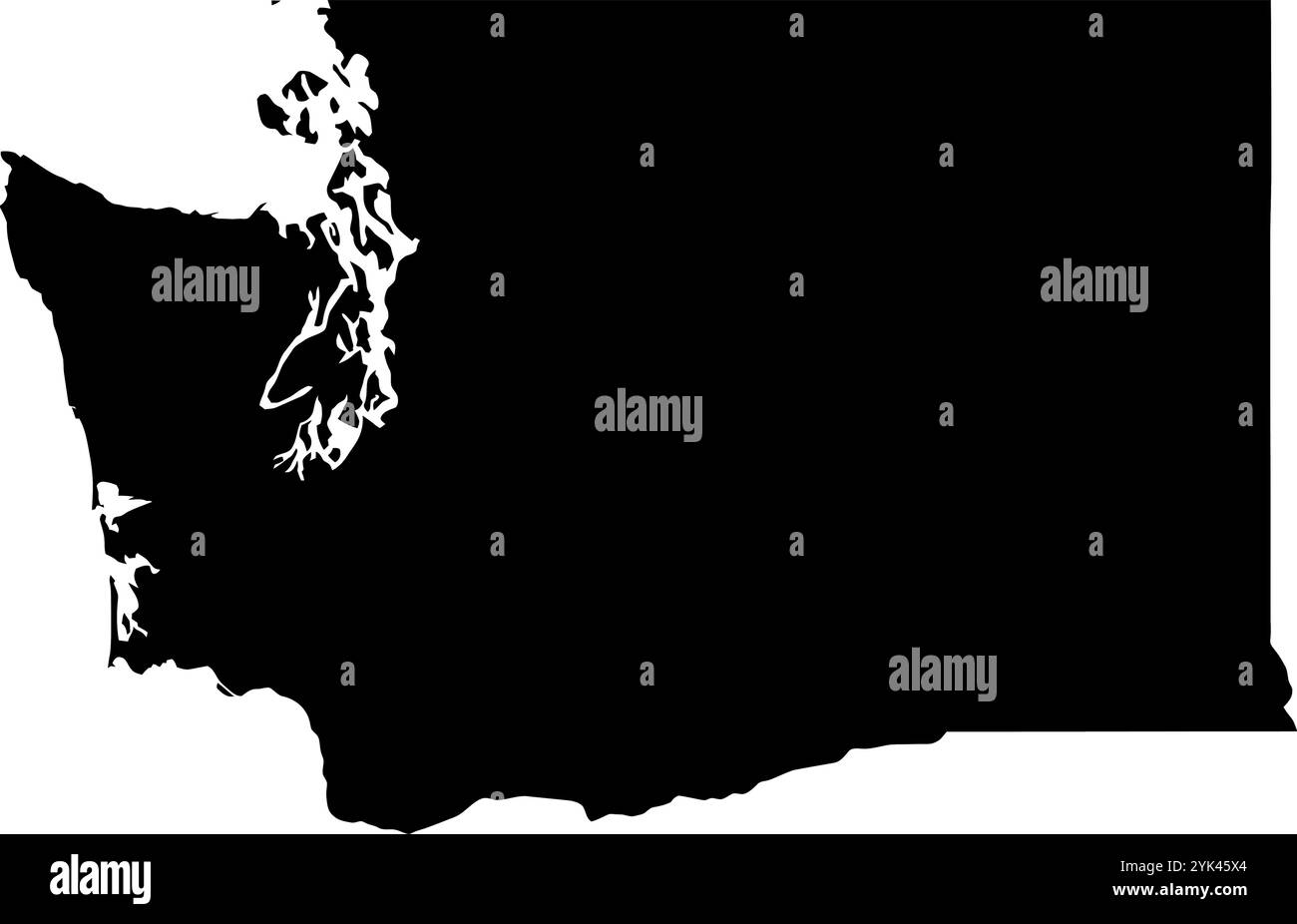 Contour map of the state of Washington, USA. Vector graphic ...