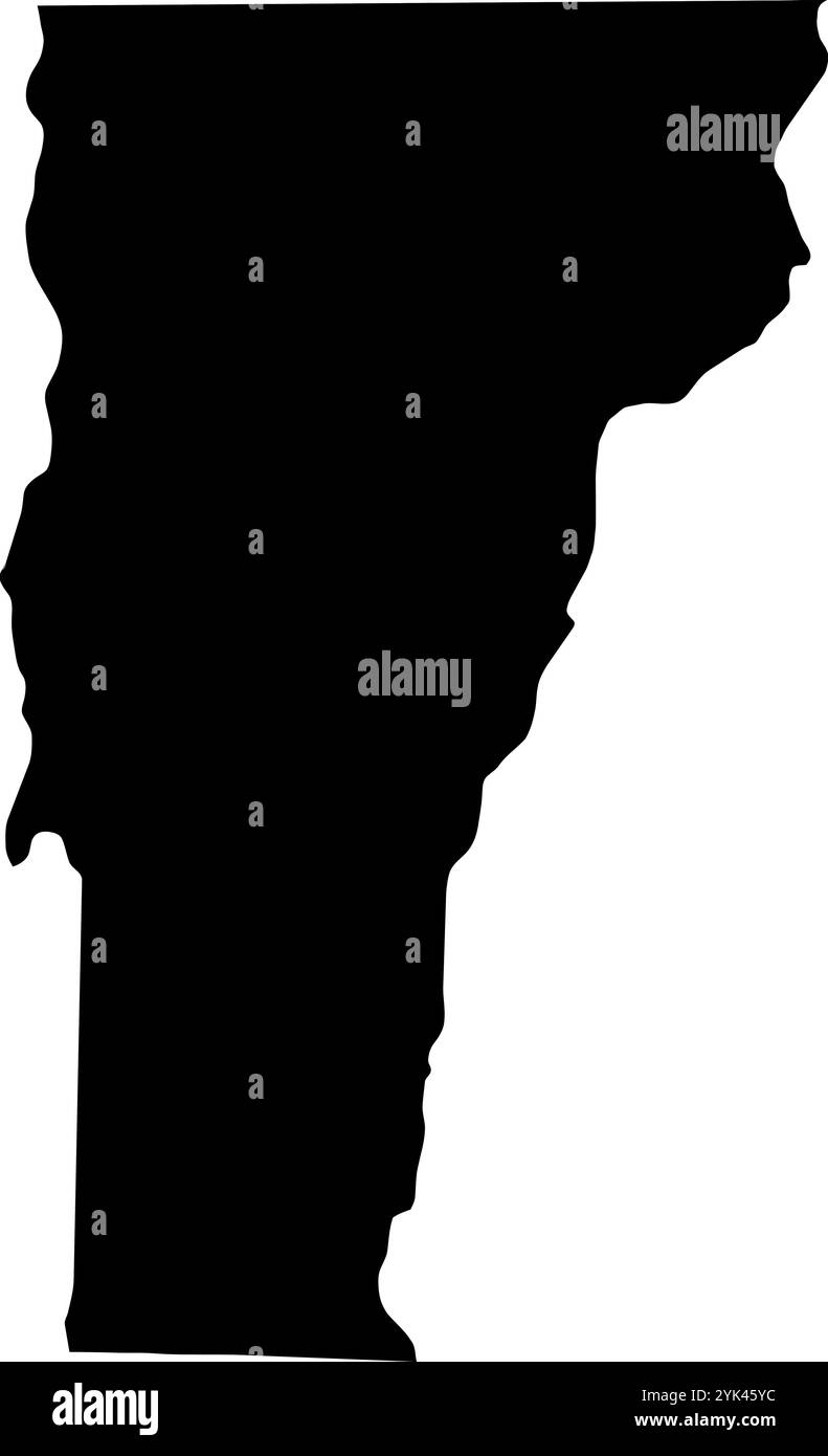 Contour map of the state of Vermont, USA. Vector graphic illustration ...