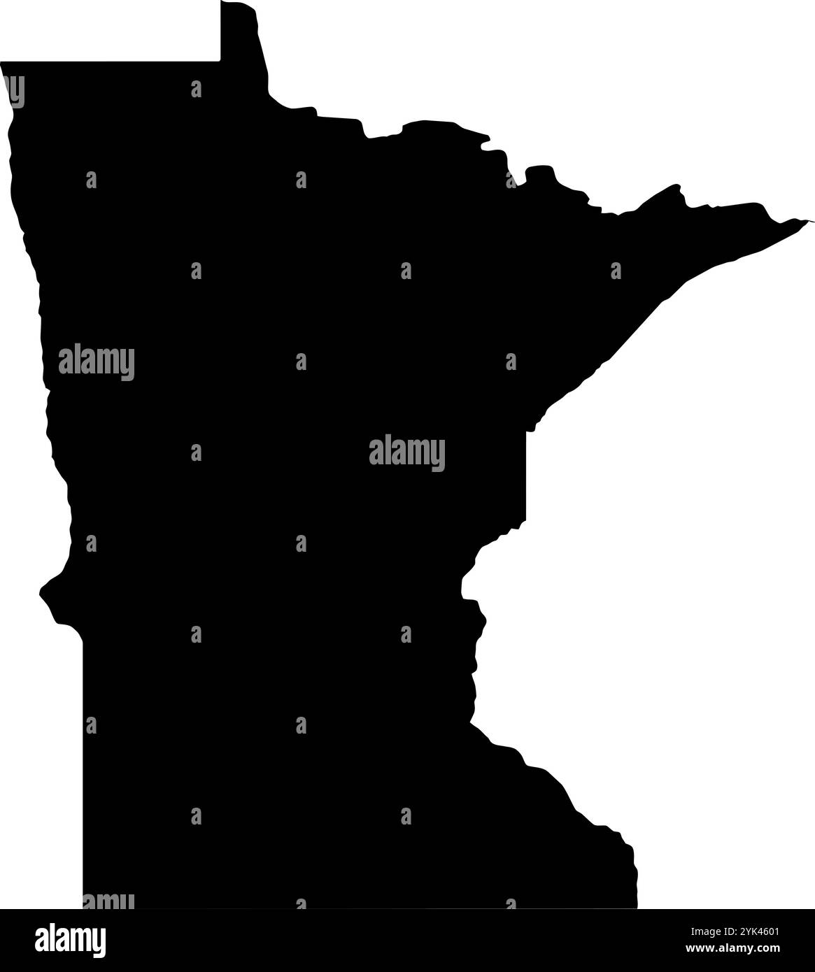 Contour map of the state of Minessota, USA. Vector graphic illustration ...