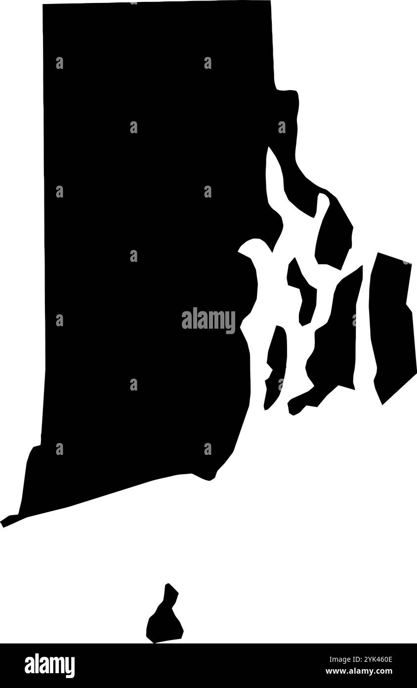 Contour map of the state of Rhode Island, USA. Vector graphic ...