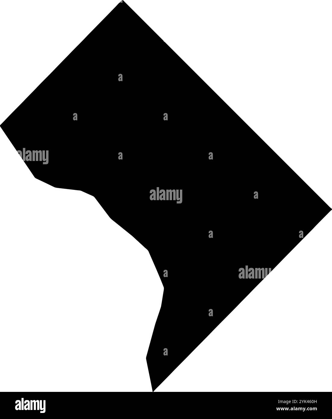 Contour map of the state of District Columbia, USA. Vector graphic ...