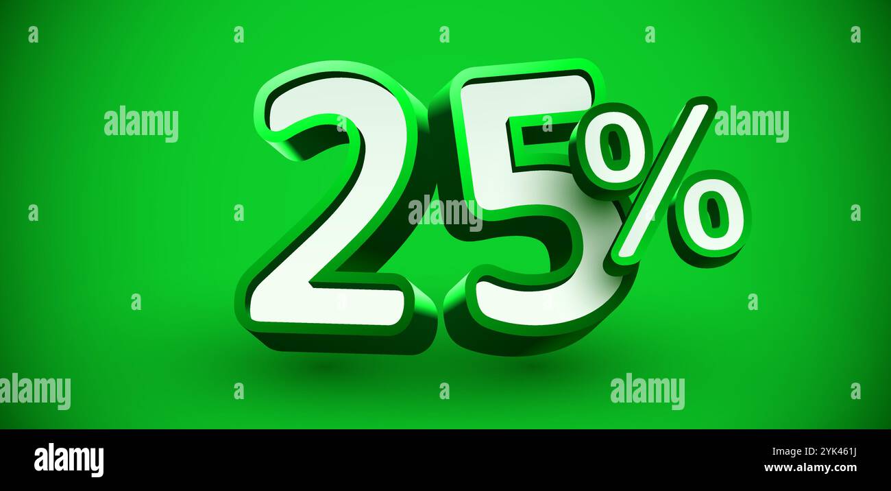 25 percent Off. 3d number 25. Sale banner. Vector illustration Stock ...