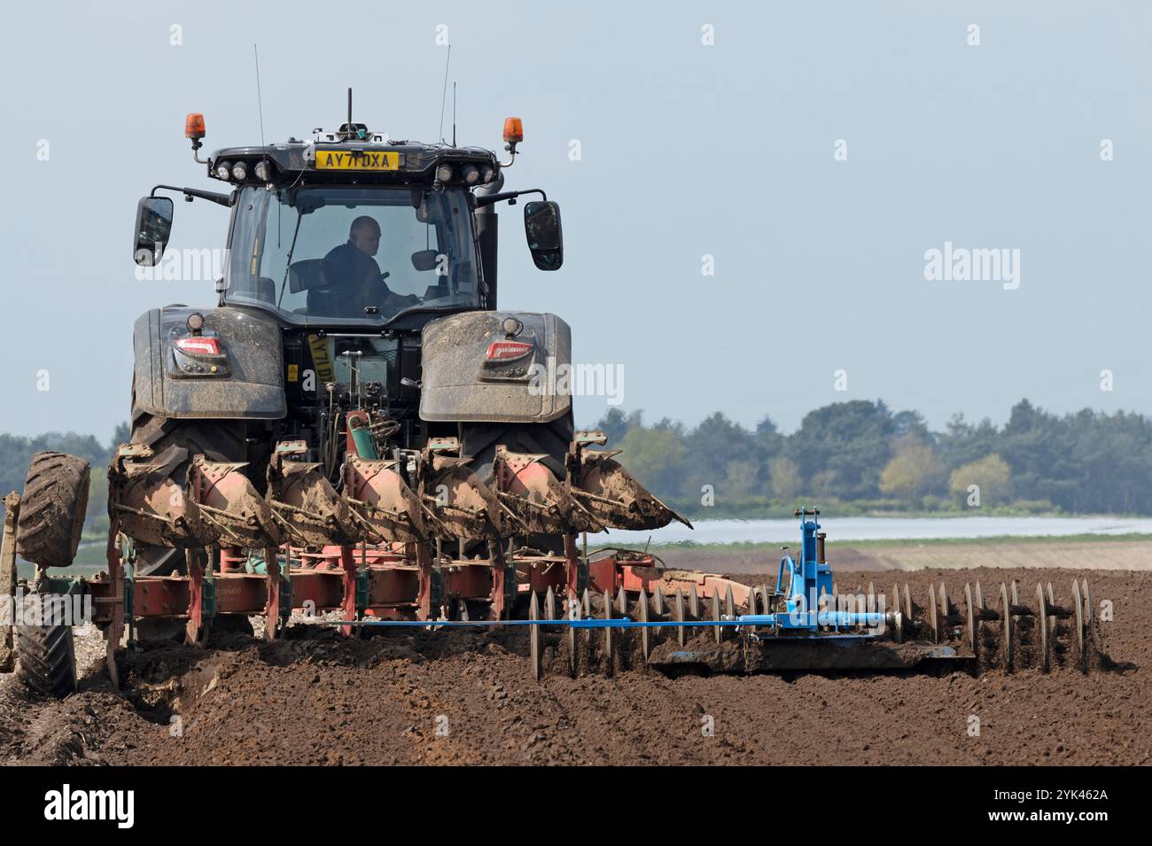 Ploughing Sutton Heath Suffolk UK Stock Photo - Alamy