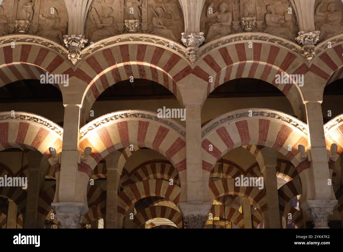 Mosque-Cathedral of Cordoba-Horseshoe arches in the prayer hall ...