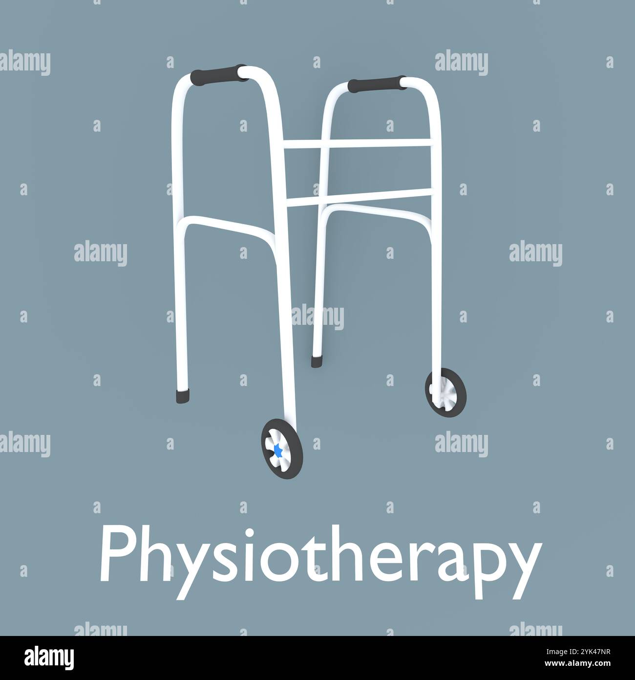 3D illustration of a walker, titled Physiotherapy Stock Photo - Alamy