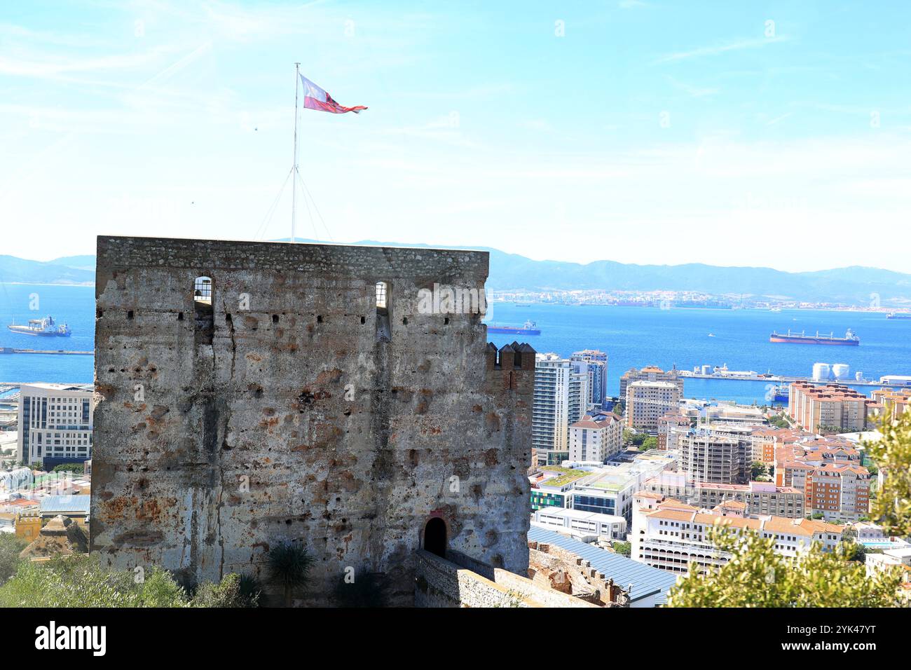 Moorish fortress tower in Gibraltar, Great Britain Stock Photo - Alamy