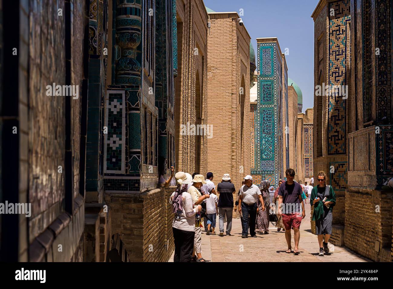 Samarkand, Uzbekistan - 06 July 2024: Tourists and pilgrims in the ...