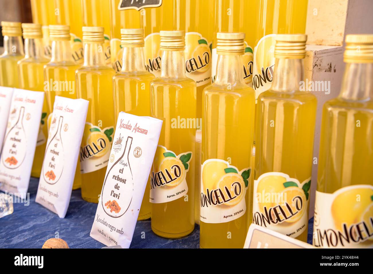 Stall on the streets of the 2024 Ventalló olive oil fair (Fira de l'Oli ...