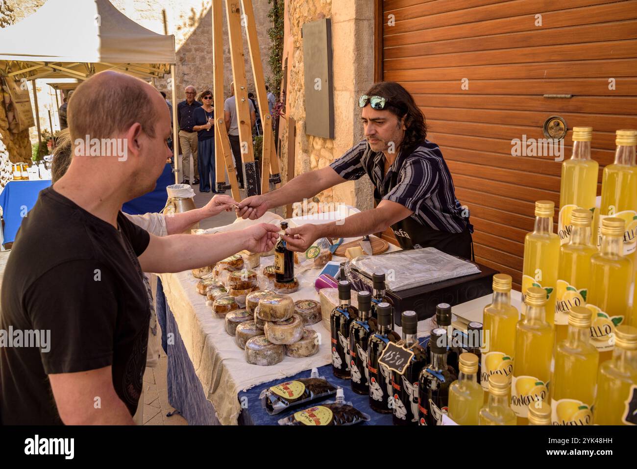 Stall on the streets of the 2024 Ventalló olive oil fair (Fira de l'Oli ...