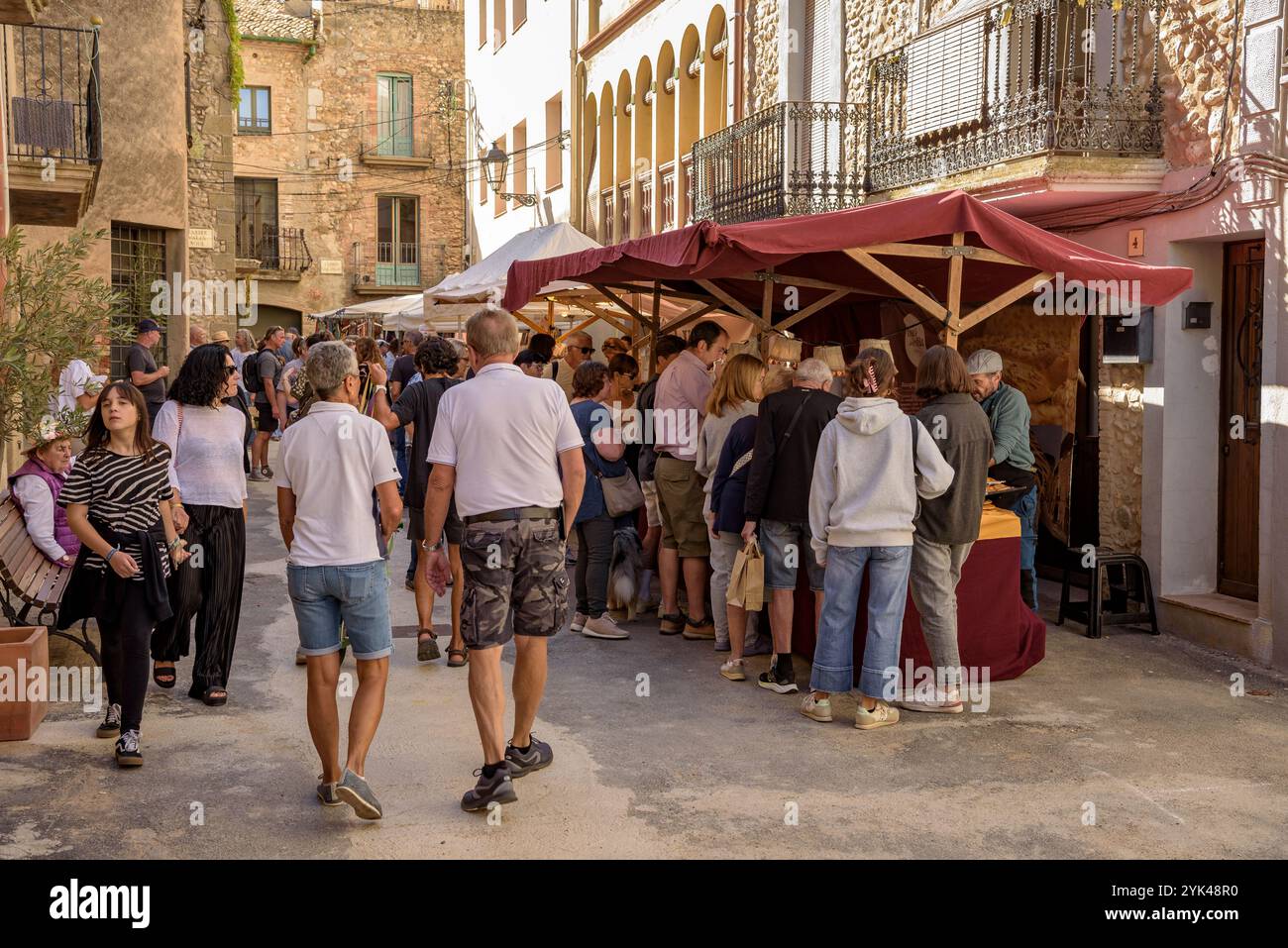 Stall on the streets of the 2024 Ventalló olive oil fair (Fira de l'Oli ...