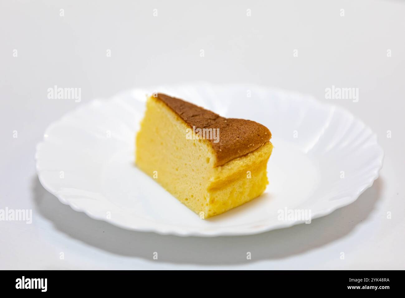 Traditional Japanese cheese cake, light cotton cake, cloud cake Stock ...