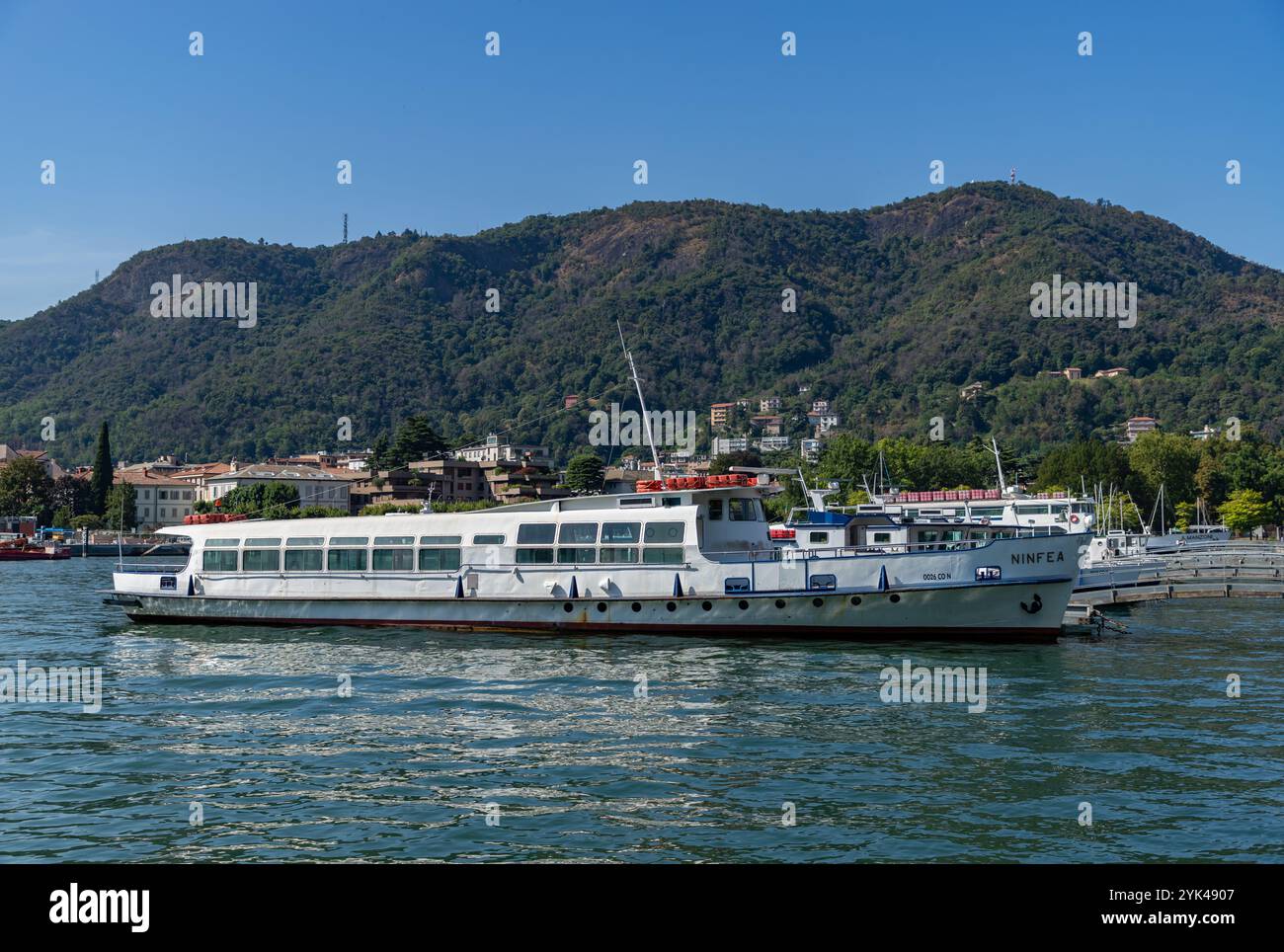 A picture of a Lake Como ferry in Como Stock Photo - Alamy