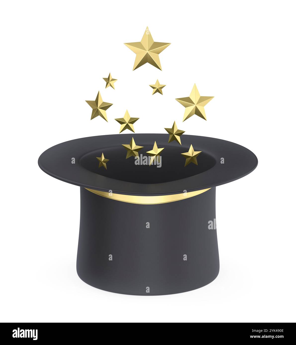 Golden stars rising from the magicians top hat Stock Photo - Alamy