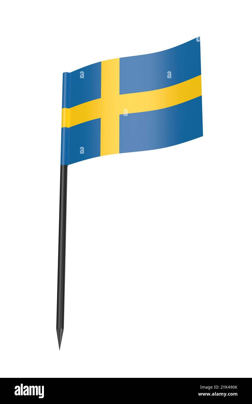 Sweden flag toothpick isolated on a white background Stock Photo - Alamy