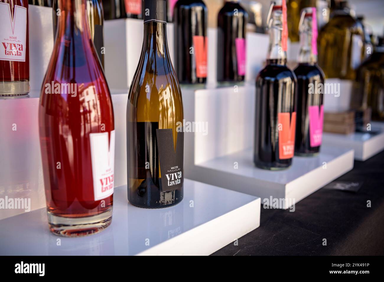 Stall on the streets of the 2024 Ventalló olive oil fair (Fira de l'Oli ...