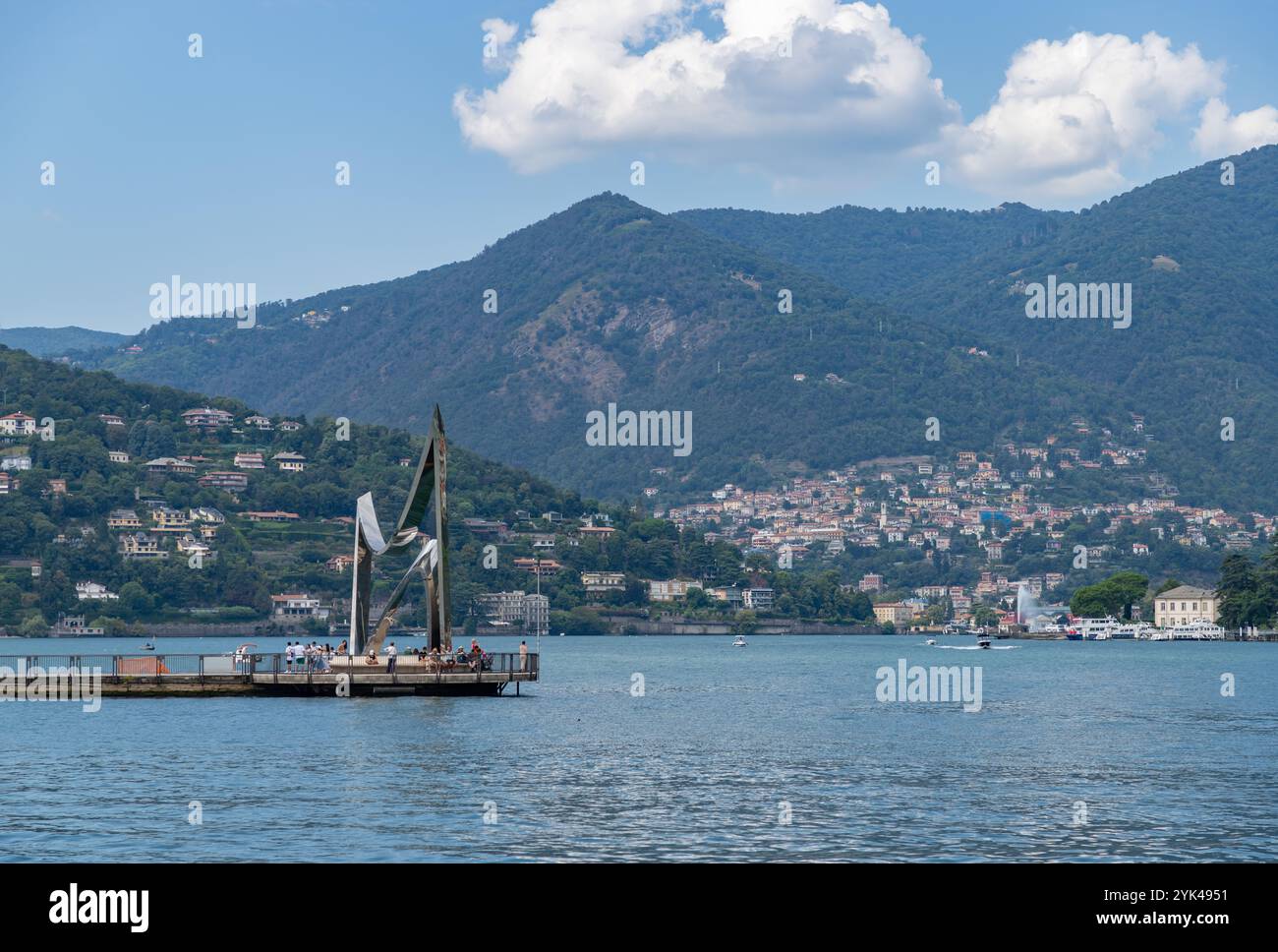 A picture of the edge of Lake Como as seen from the city of Como. Also ...