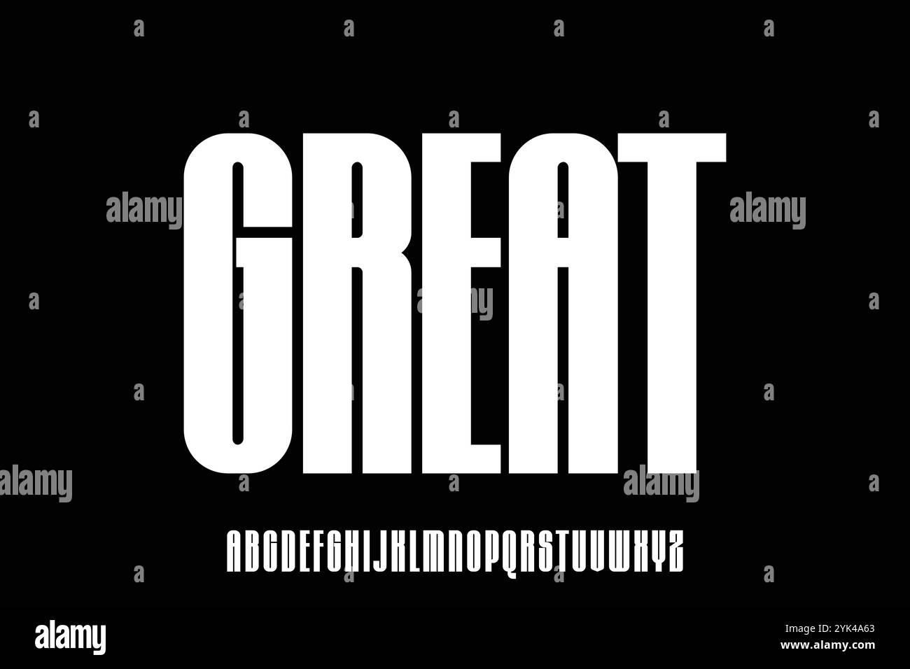 Modern bold condensed alphabet display font vector. Great strong ...