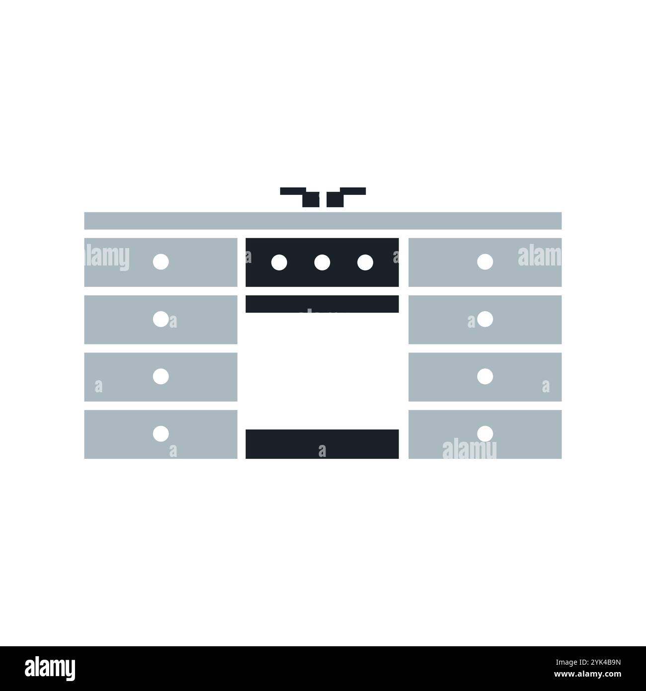 kitchen shelves and stove icon logo design template Stock Vector Image ...