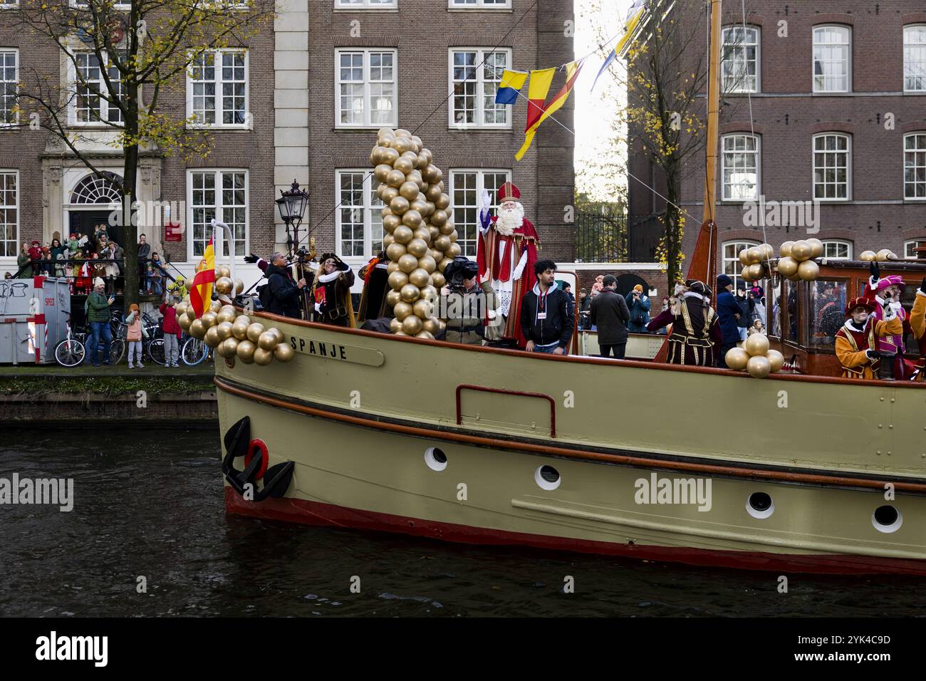 AMSTERDAM - Sinterklaas sails through the canals of Amsterdam in the ...