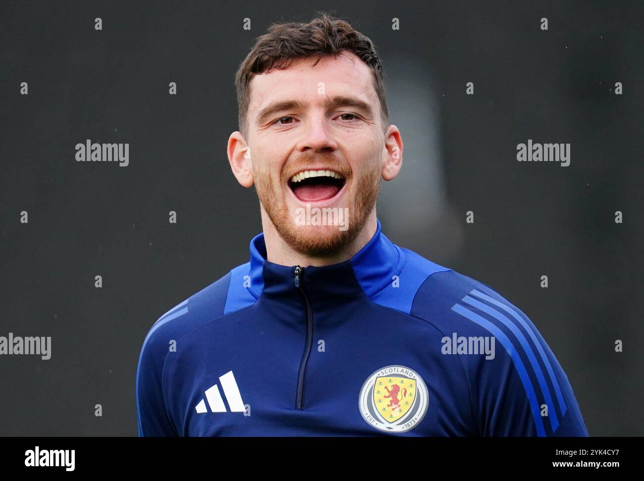 Scotland's Andrew Robertson during a training session at Lesser Hampden ...