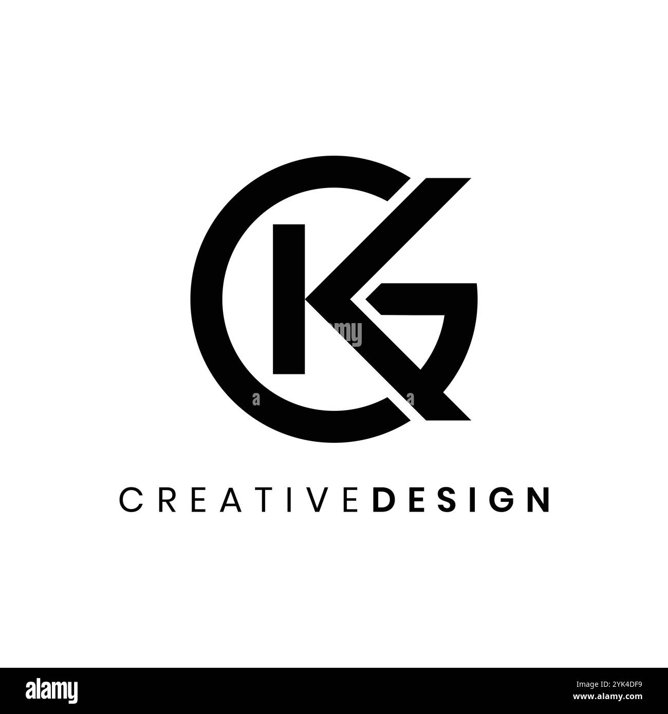Creative modern initial GK or KG logo design vector illustration Stock ...