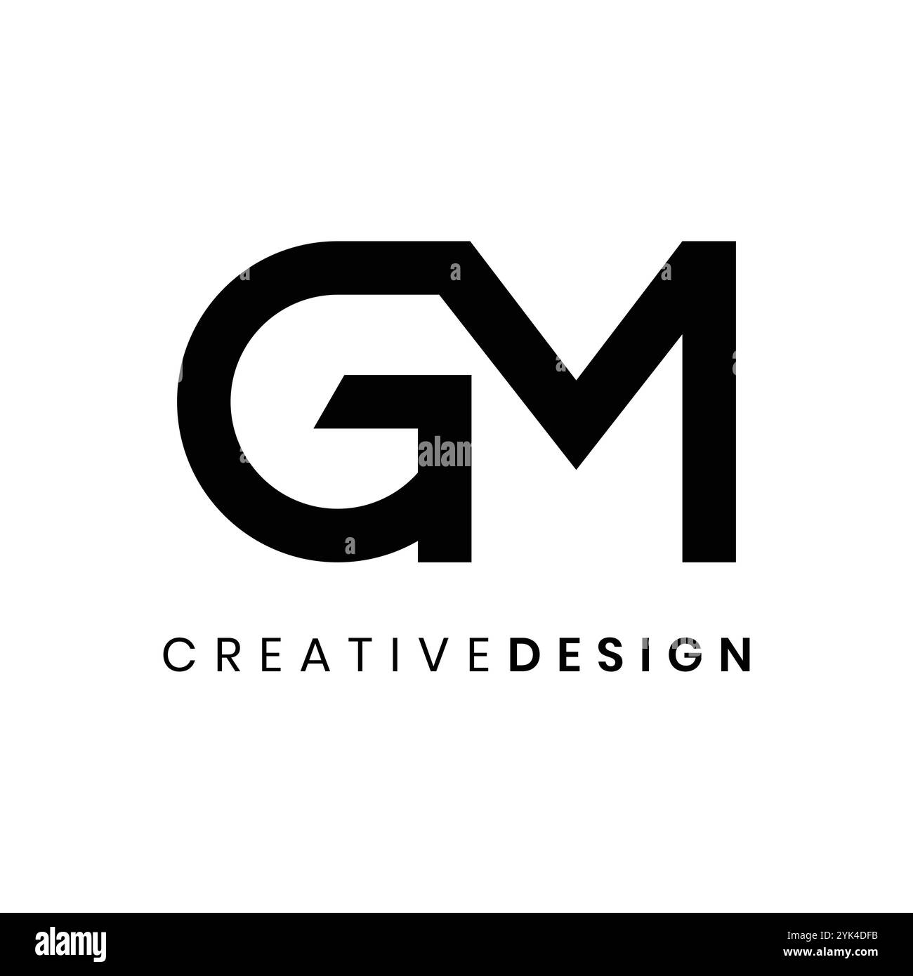Modern geometric linked initial GM logo design vector illustration ...