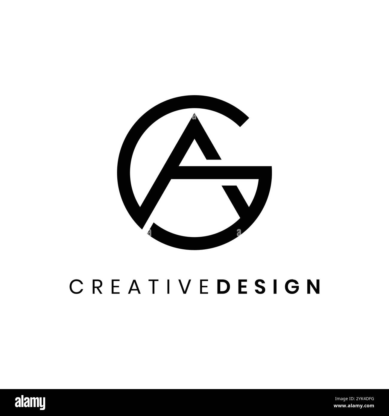 Creative abstract letter AG or GA logo design vector illustration Stock ...