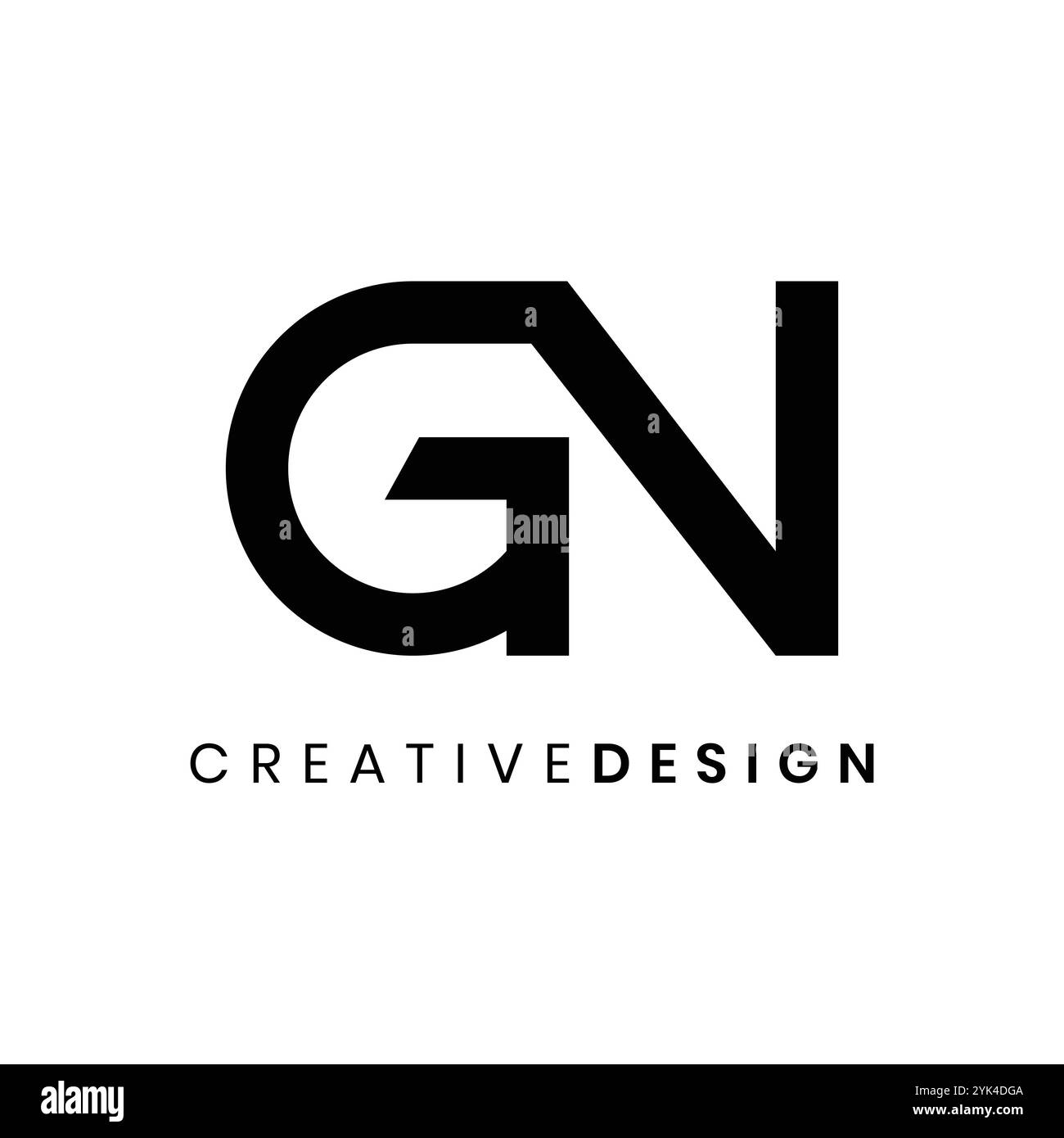 Creative modern linked letter GN logo design vector Stock Vector Image ...