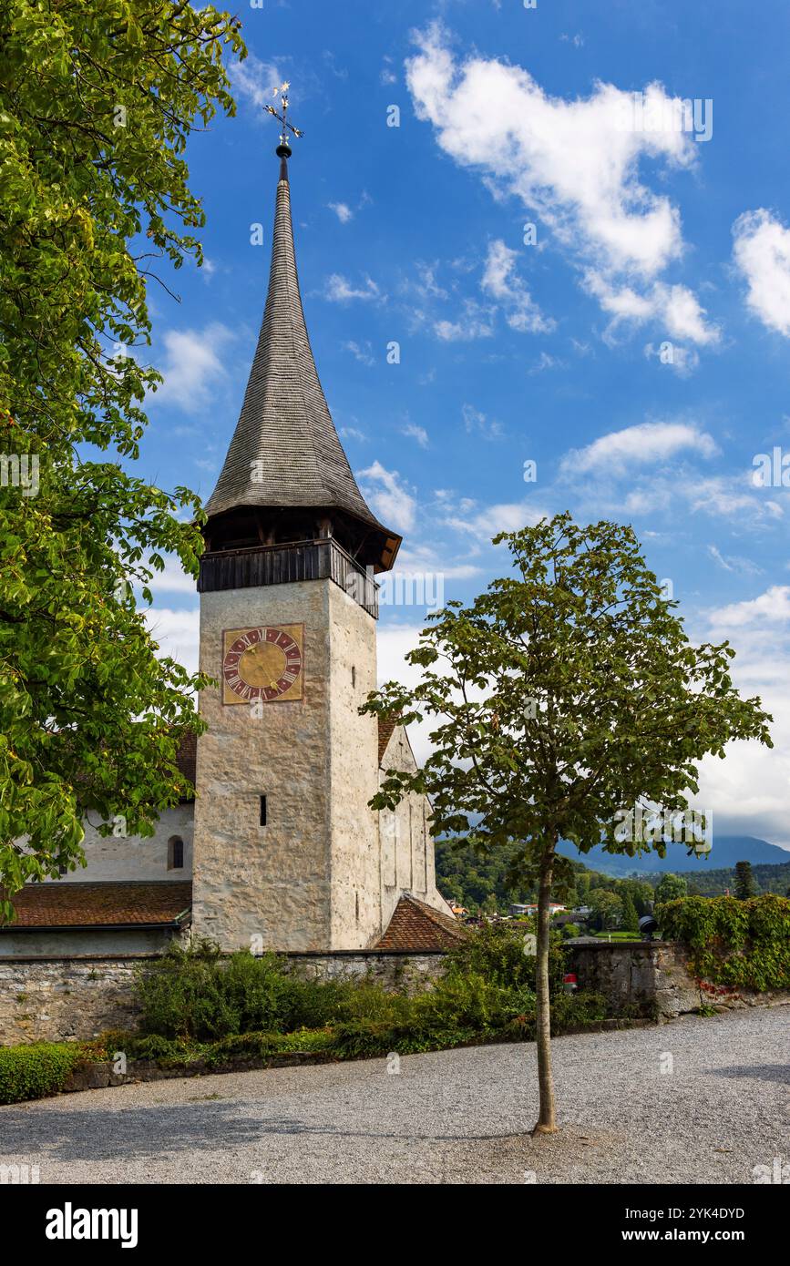 Spiez castle and church hi-res stock photography and images - Alamy