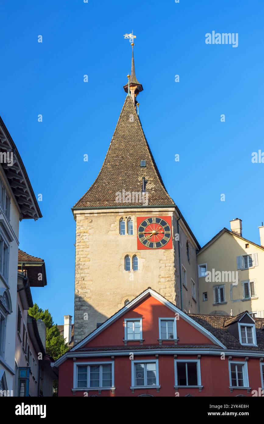Grimmen Tower (Grimmenturm) in Old Town, Zurich, Switzerland Stock ...