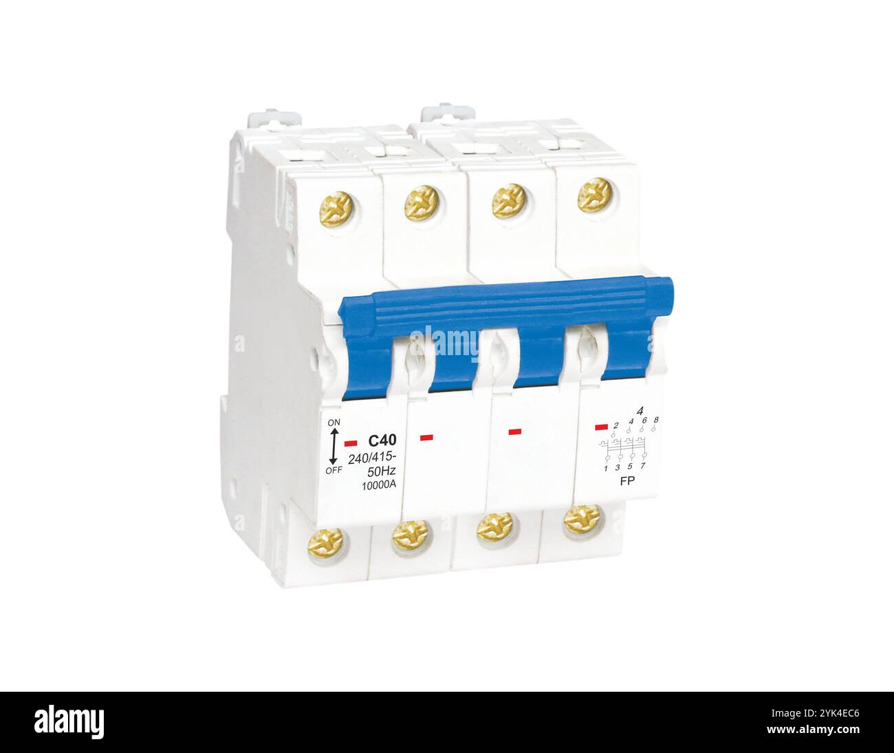 MCB Miniature Circuit Breakers Isolated on White Background Stock Photo ...