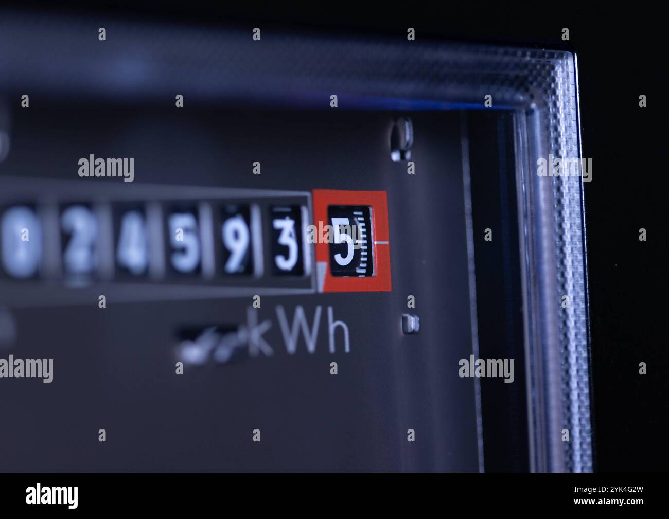 Analog electricity meter. Analog electricity meter in the basement. Device for measuring ...