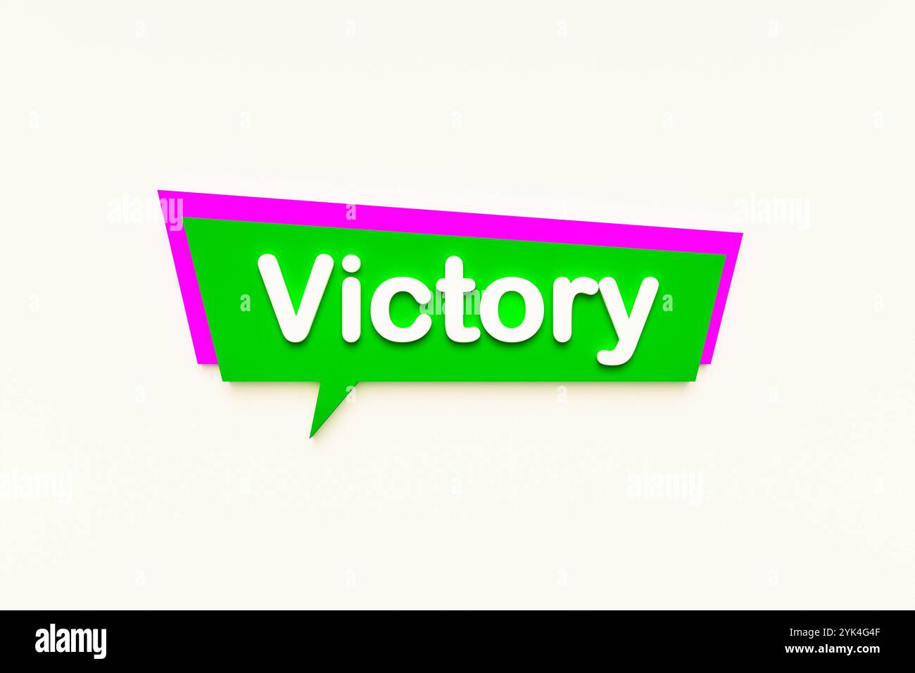 Victory Victory, colored cartoon speech bubble, white text. Winning ...