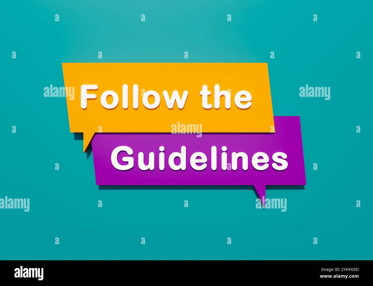 Follow the guidelines. Follow the guidelines. Colored speech bubble in ...